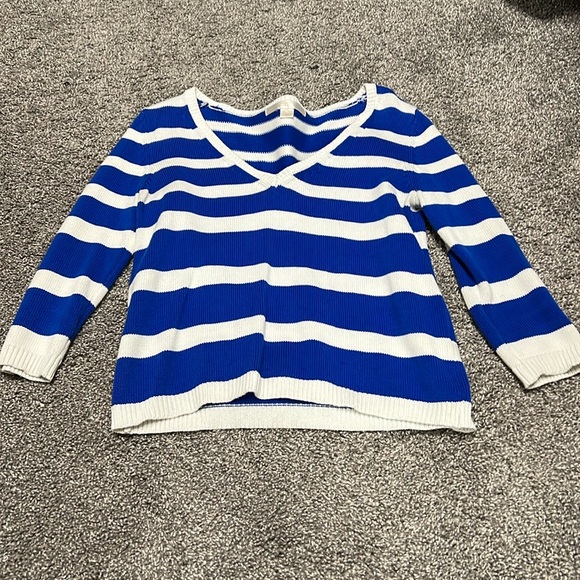 Boston Proper | Sweaters | Boston Proper Xs Blue White Striped Sweater ...